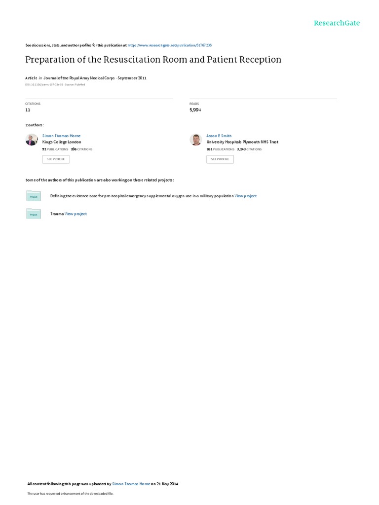 Preparation of The Resuscitation Room and Patient | PDF | Emergency ...