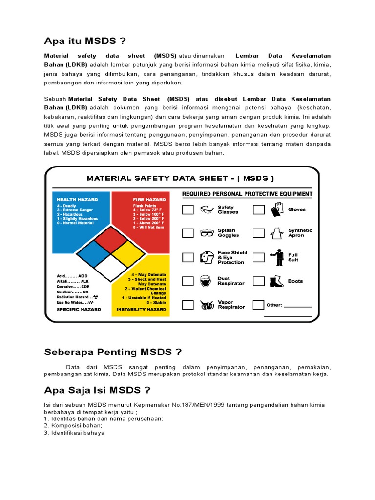 Apa Itu MSDS | PDF