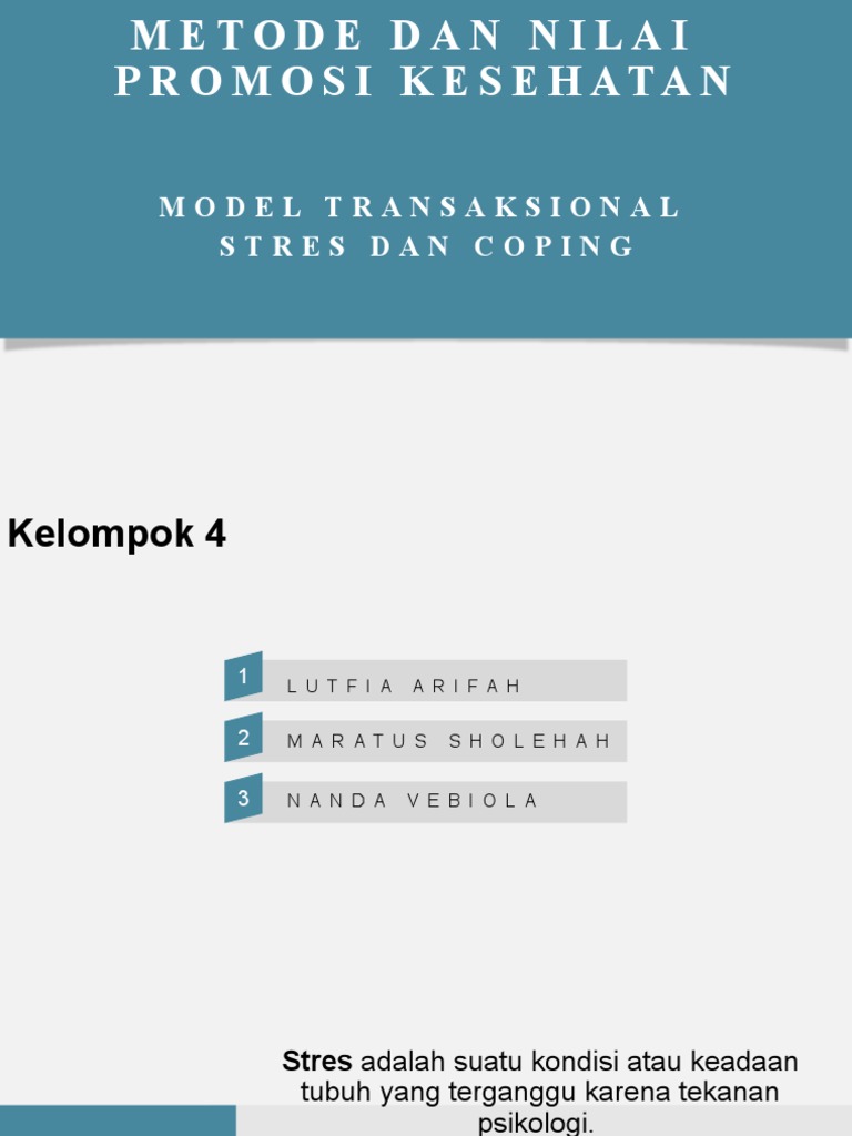 Stres dan Koping: Model Transaksional | PDF