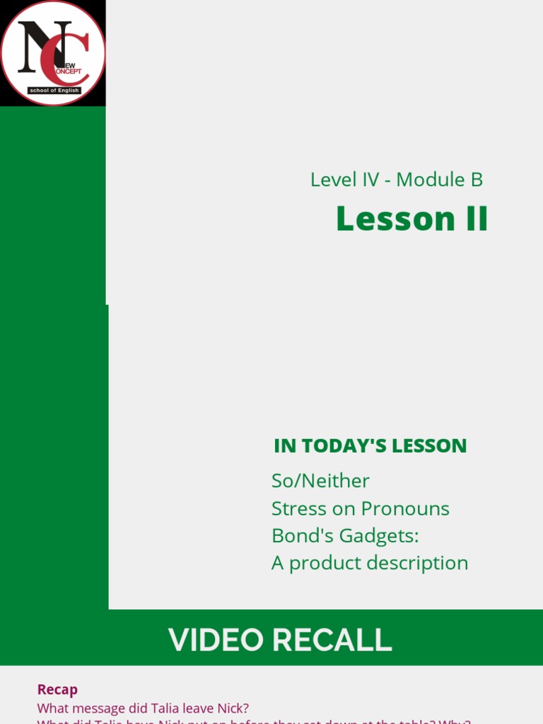 B2 Module B.1 Lesson II | PDF