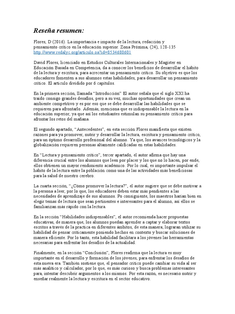 Reseña resumen-UTP | PDF | Pensamiento | Aprendizaje