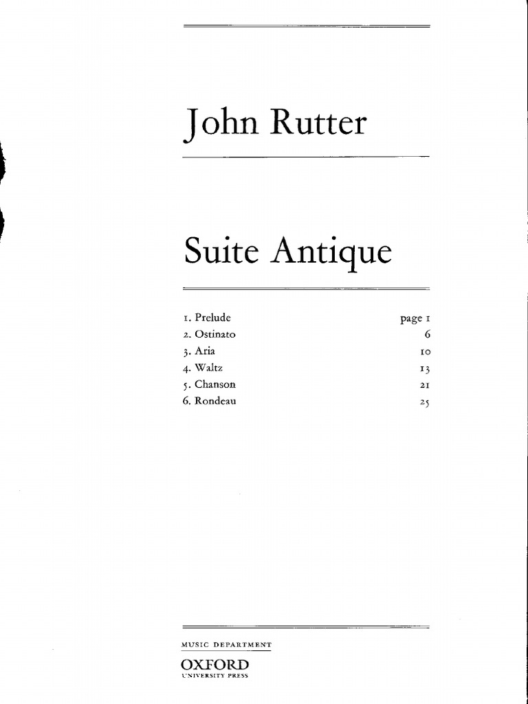 Suite Antique John Rutter Music For Flute | PDF
