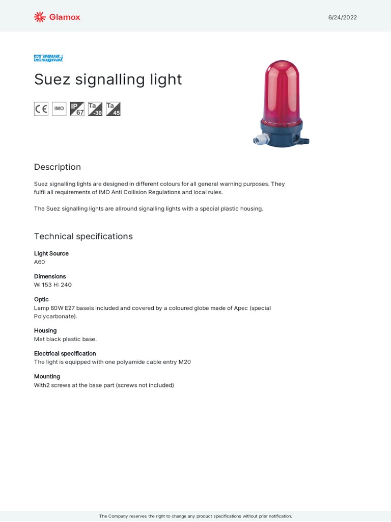 Suez Signalling Light | PDF
