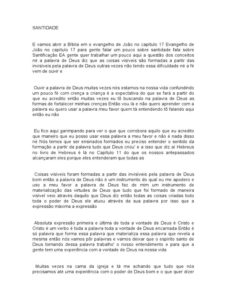 SANTIDADE | PDF | Fé | Jesus