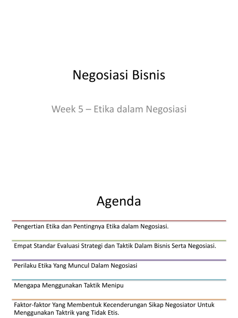 Etika dan Taktik Negosiasi Bisnis | PDF