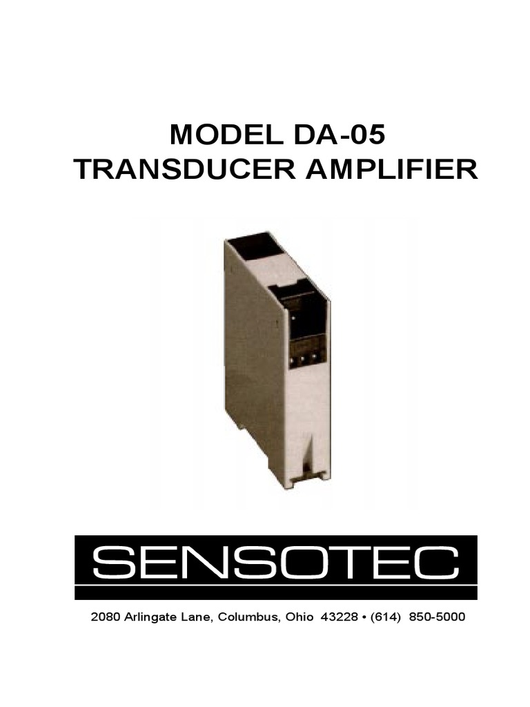 Sensotec DA-05 Amplifier | PDF