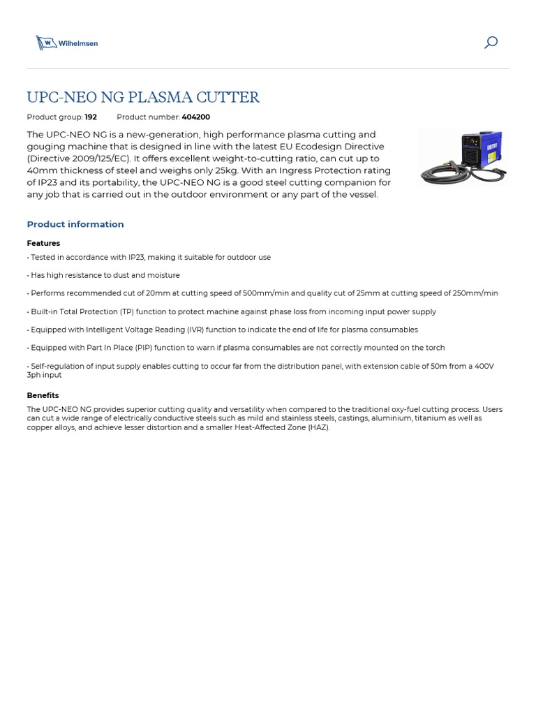 Upc-Neo NG Plasma Cutter | PDF | Construction | Welding