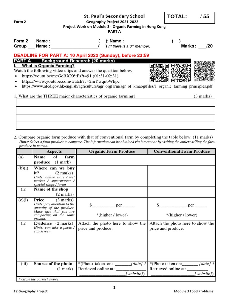 2021-2022 F2 Geography Project B | PDF | Agriculture | Organic Farming