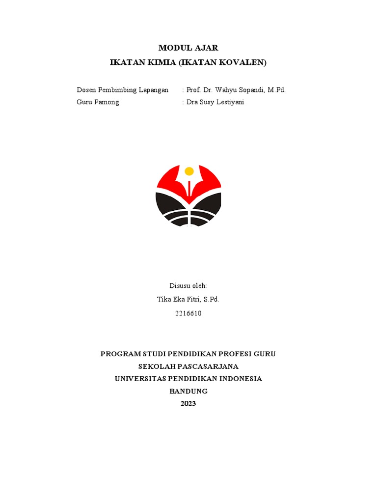 [JUDUL]: Modul Ajar Ikatan Kimia Kovalen | PDF