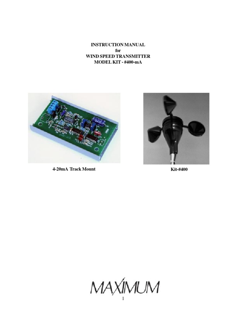 Maximum Kit-#400-420mA-Manual | PDF | Power Supply | Electrical ...