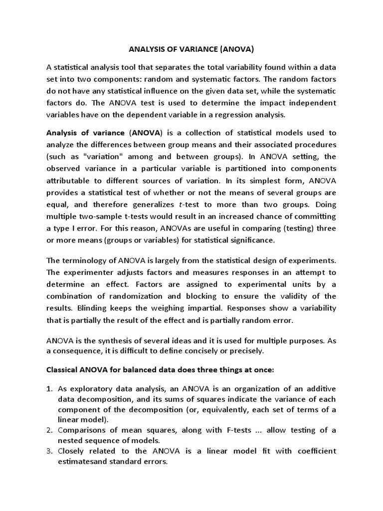 Anova & Factor Analysis | PDF | Analysis Of Variance | Factor Analysis Anova & Factor Analysis | PDF | Analysis Of Variance | Factor Analysis