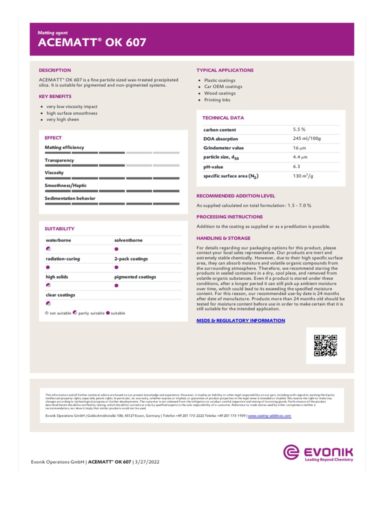 Acematt Ok 607 | PDF