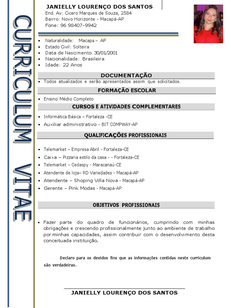 Curriculo Mulher 3 | PDF