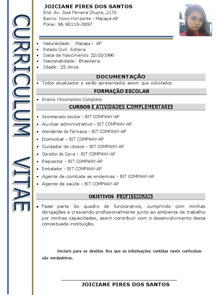 Curriculo Mulher 2 | PDF