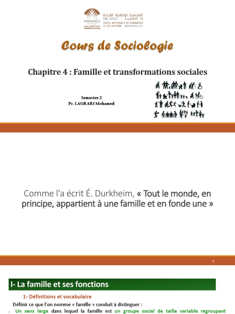 Partie 2 - Chapitre 4 - Famille Et Transformations Sociales | PDF ...