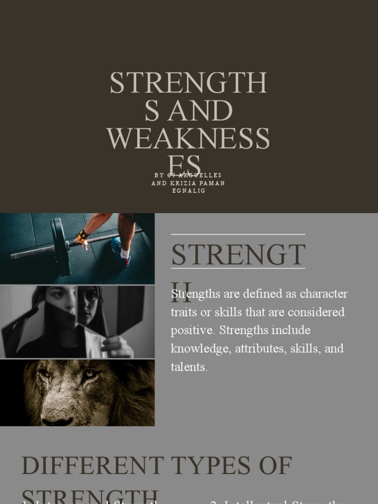 Strengths and Weaknesses | PDF | Self Awareness | Cognitive Science