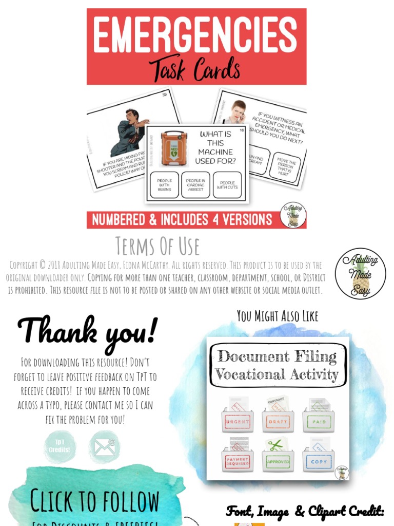 Emergency Task Cards | PDF | Clinical Medicine