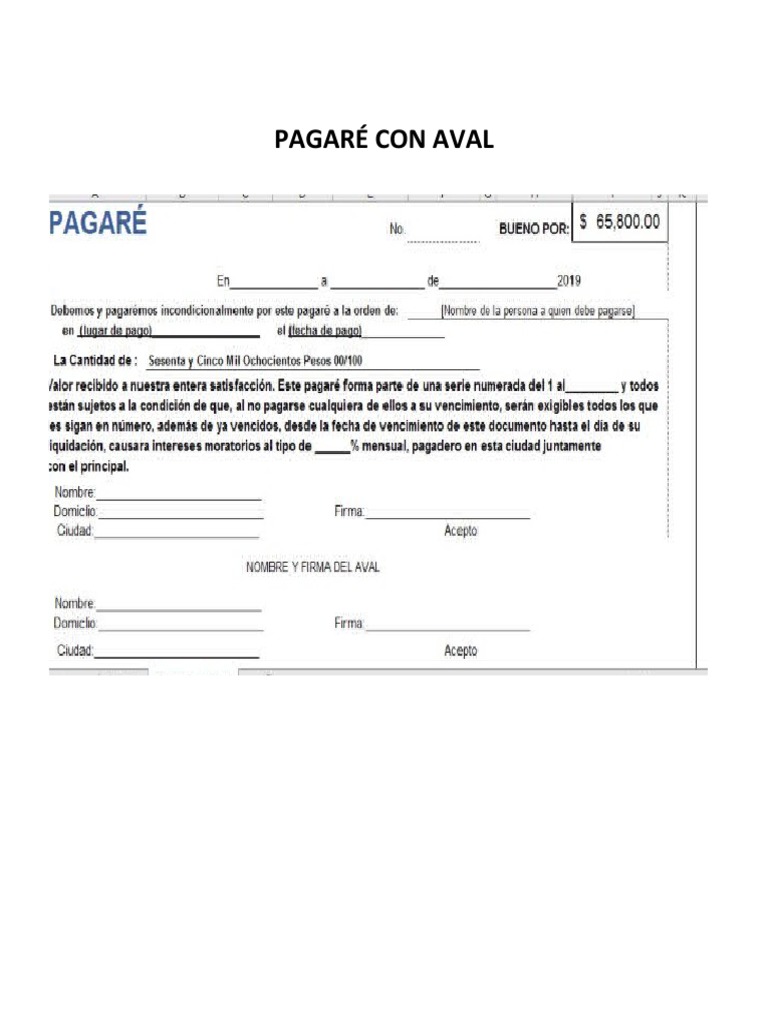 Pagaré Con Aval | PDF