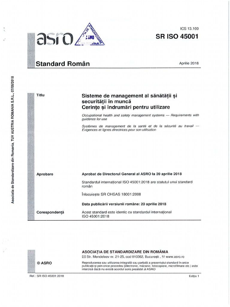 SR Iso 45001-2018 | PDF