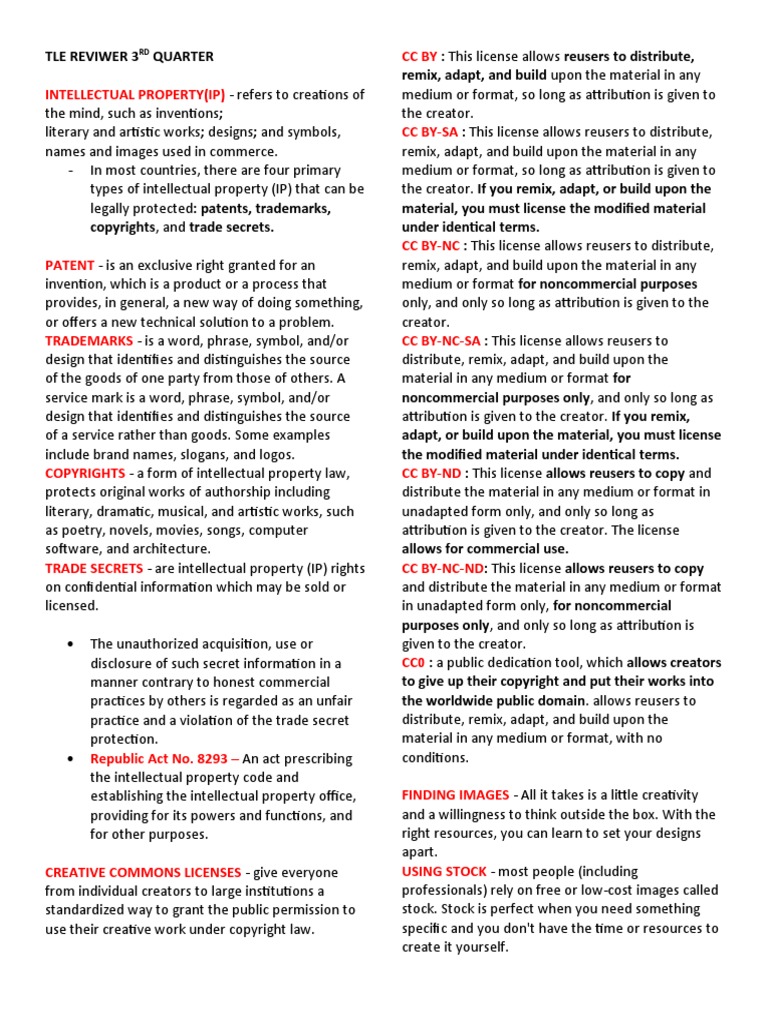 Tle Illustration Reviewer 3RD | PDF | Creative Commons License | Adobe ...