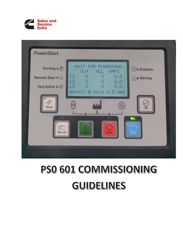 Ps0601 Commissioning Guidelines Pdf Electric Generator Switch
