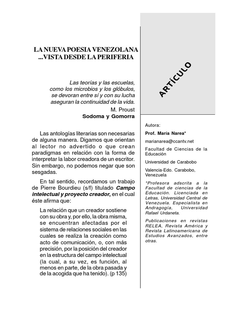 La Nueva Poesía Venezolana | PDF | Venezuela | Poesía