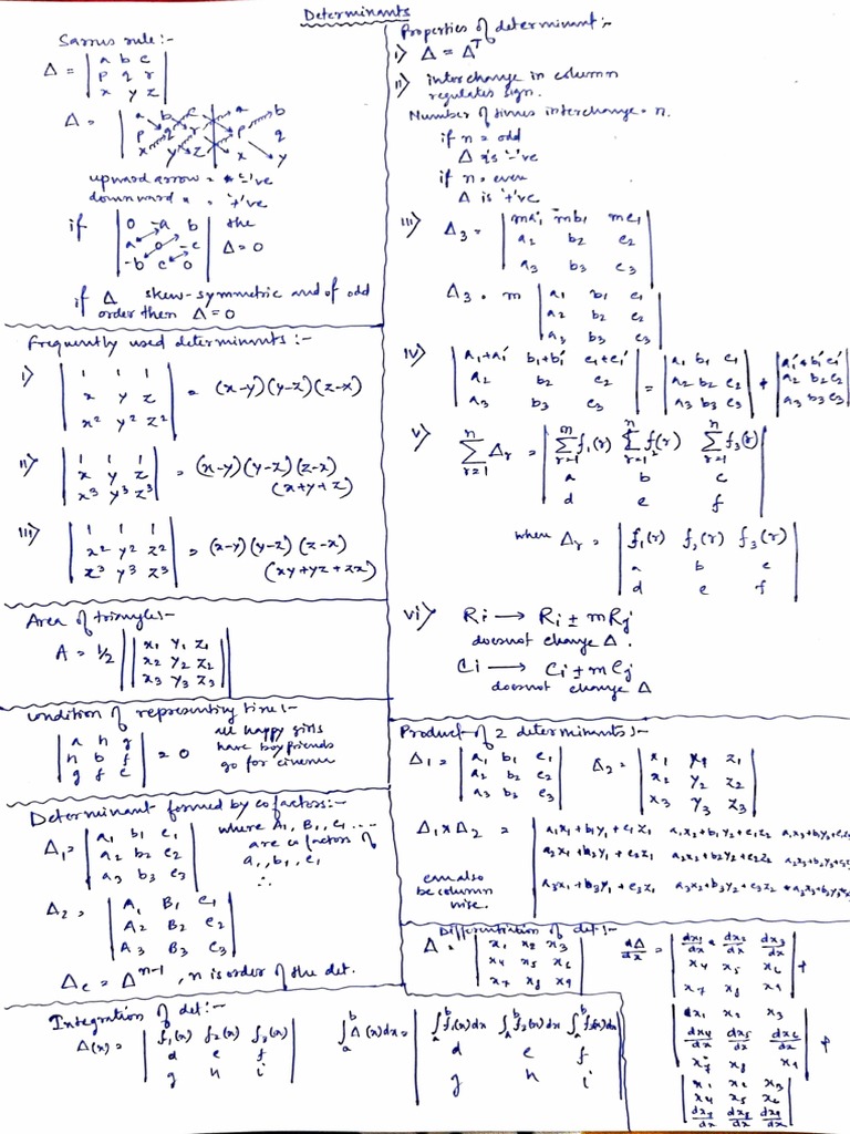 Maths Class 12 Formulas | PDF