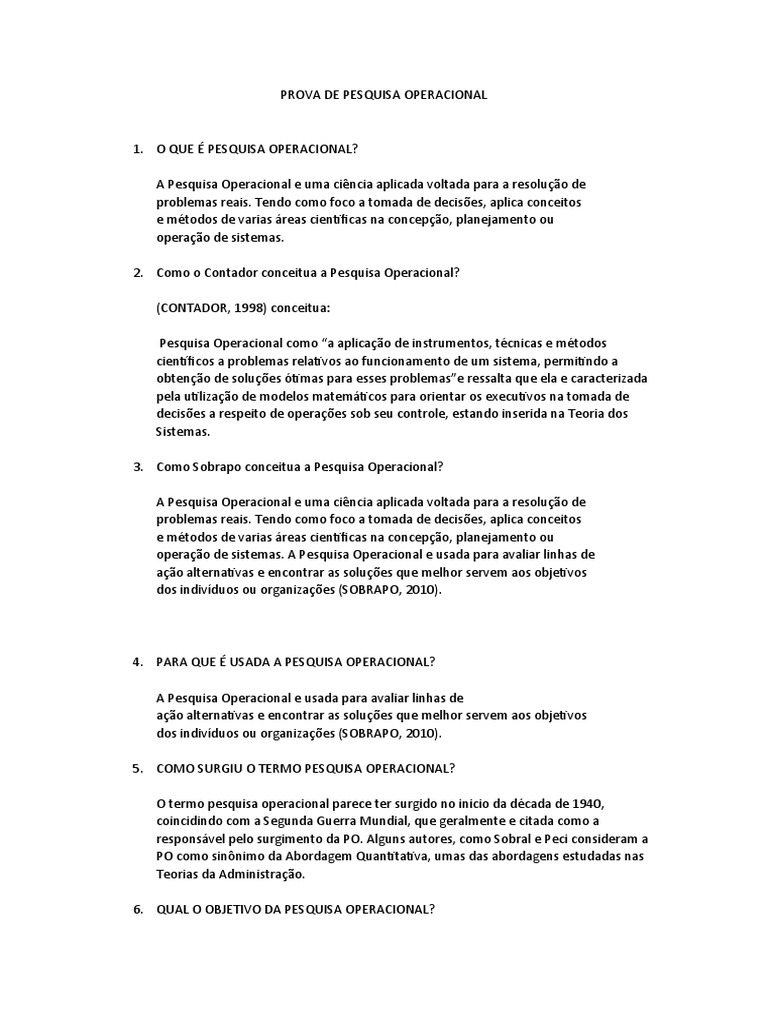 Fundamentos da Pesquisa Operacional | PDF | Pesquisa operacional | Science