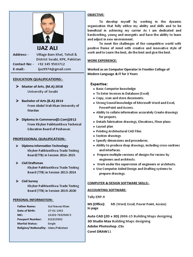 Ijaz Ali New CV 2022-1 | PDF | Computer Aided Design | Technical Drawing