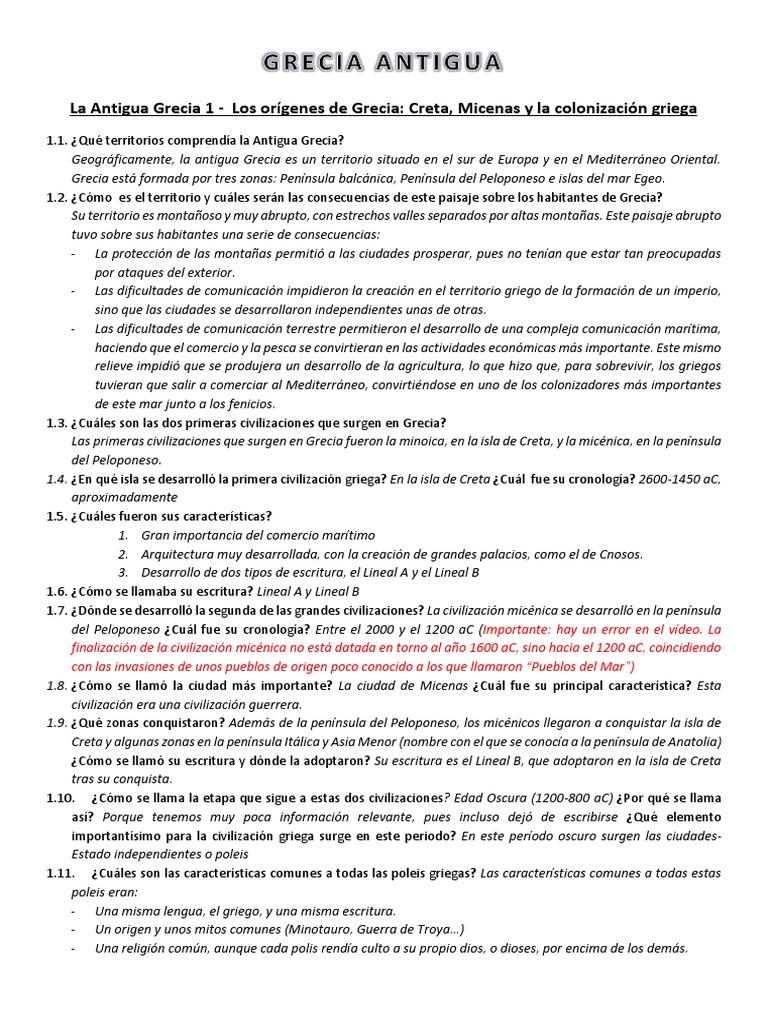 Respuestas Actividades Grecia | PDF | Esparta | Antigua Grecia