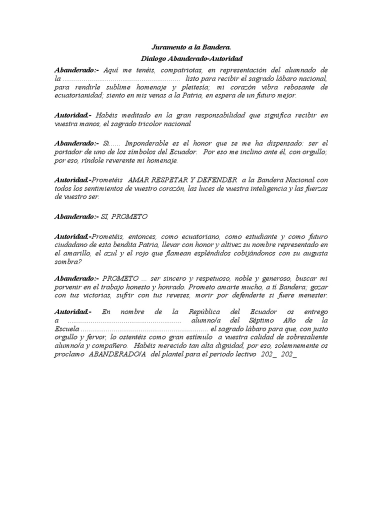 Juramento A La Bandera Dialogo | PDF
