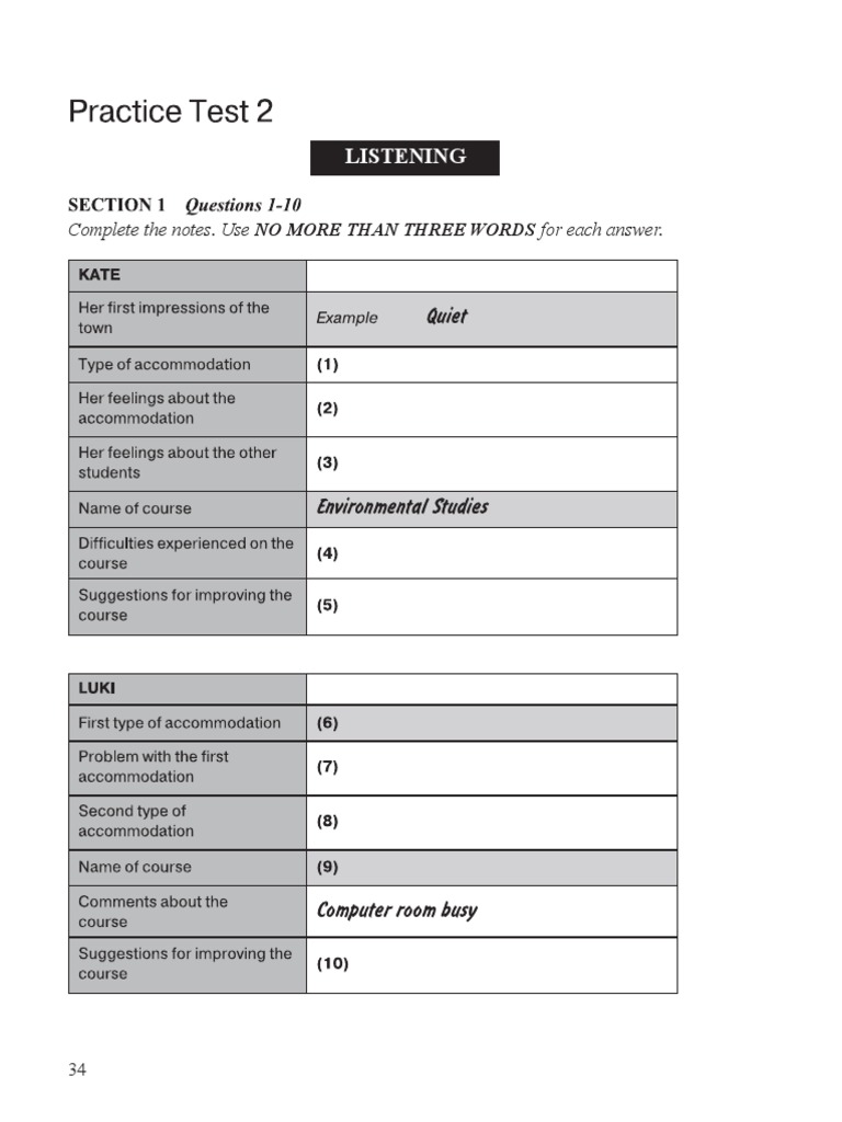 T2 Cambridge Practice Tests For IELTS 1 | PDF