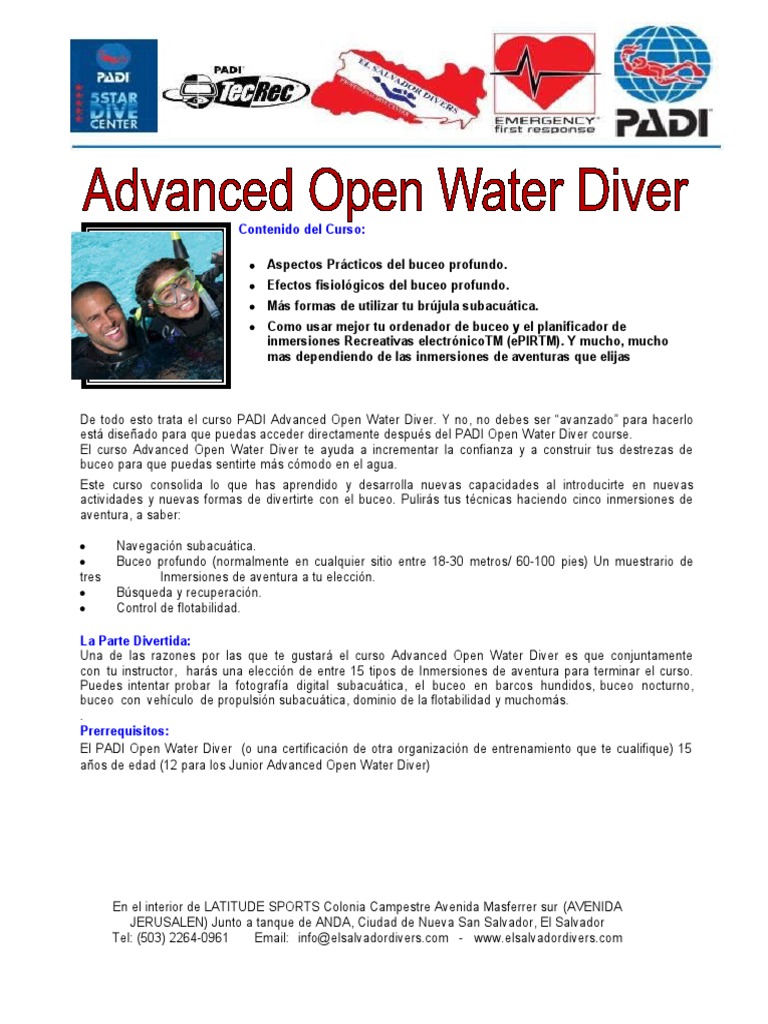 Instructivo Advanced Open Water Diver | PDF