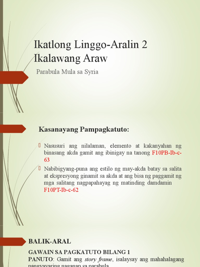 Ikatlong Linggo-Aralin 2 | PDF