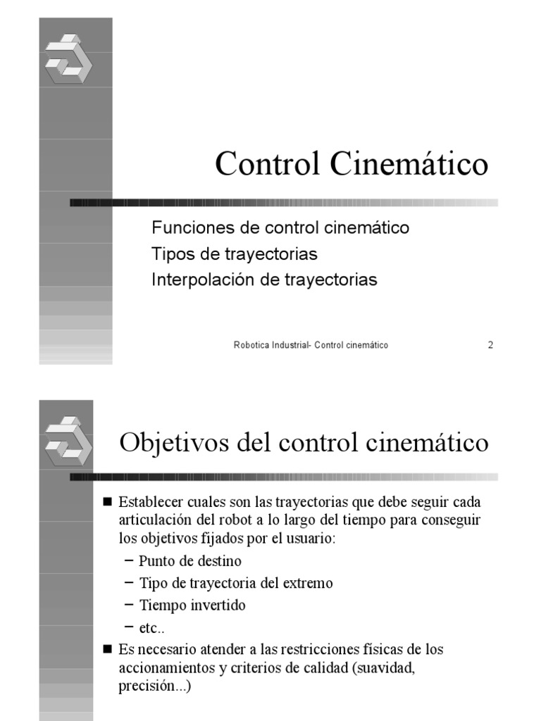 Control Cinemático en Robótica Industrial | PDF | Cinemática | Spline ...