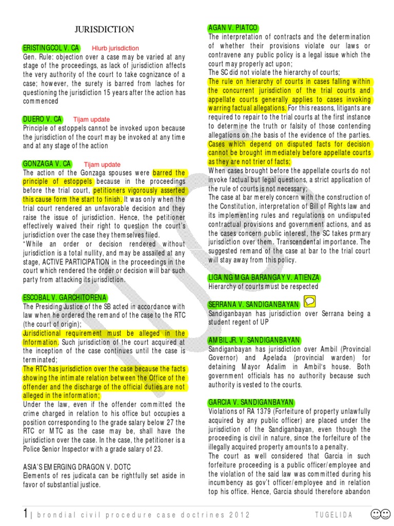 Brondial Case Doctrines | PDF | Lawsuit | Complaint