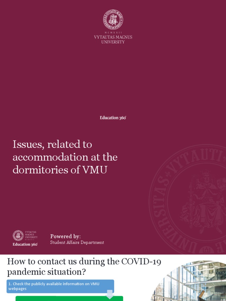 VMU Dormitory Guidelines | PDF | Fee | Dormitory