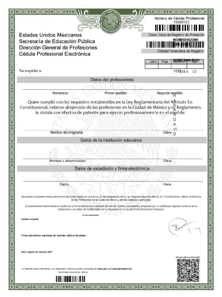 0016-Cedula Profesional - 000182 | PDF | Business