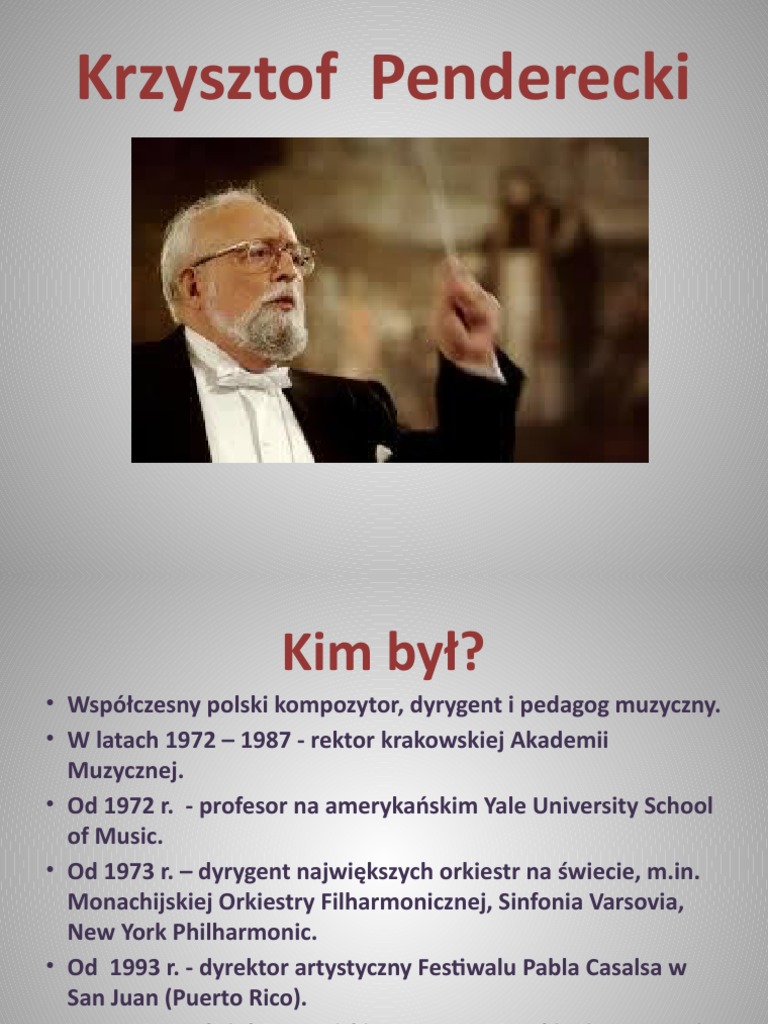 Krzysztof Penderecki - Prezentacja | PDF