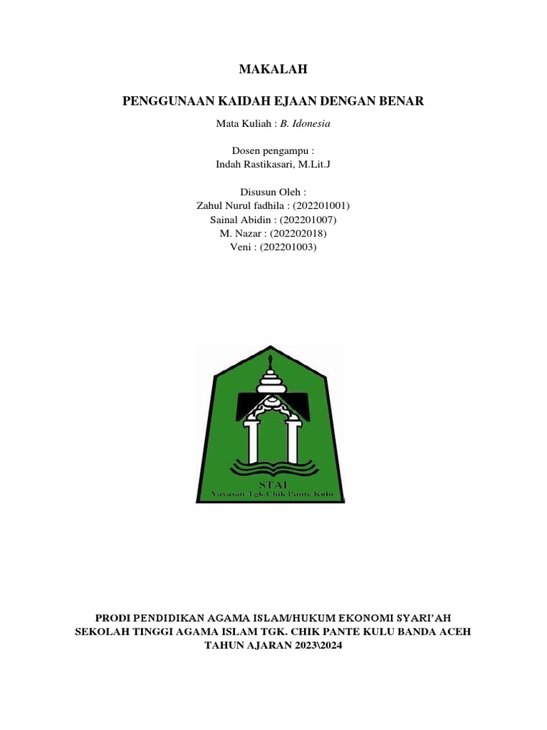 Pengguna Kaidah Ejaan Dengan Benar | PDF | Seni & Disiplin Bahasa