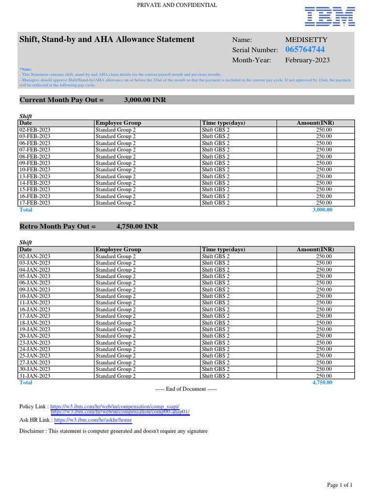 Shift Allowance | PDF | Business