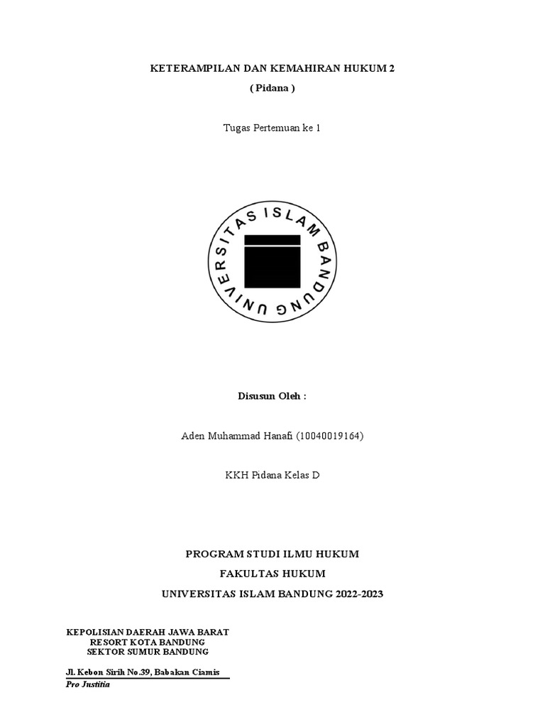 KKH 2 Pidana (Tugas 1) | PDF