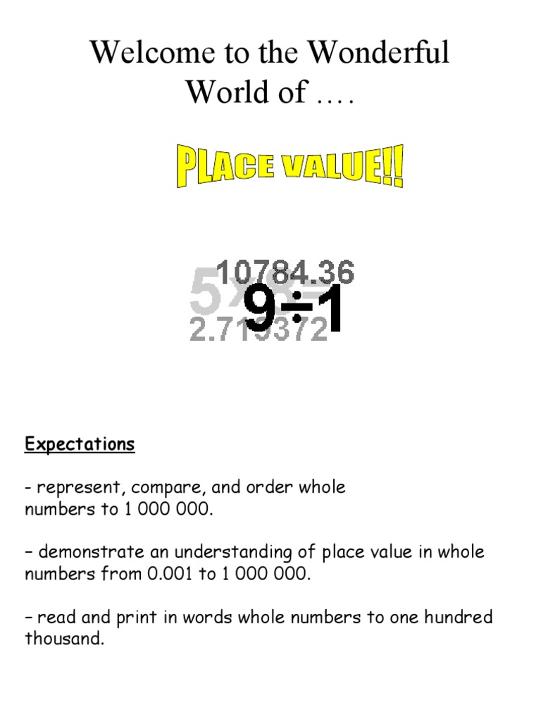 Place Value - Gr.6 Lessons | Download Free PDF | Numbers | Communication