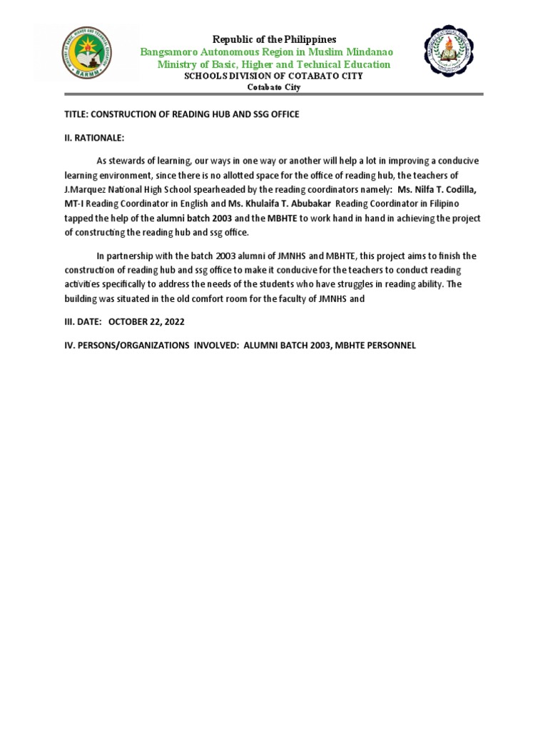 Construction of Reading Hub | PDF