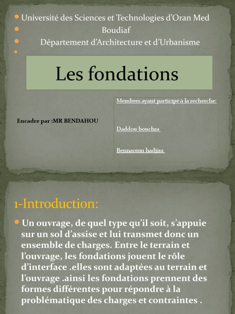 Fondation | PDF | Fondation profonde | Fondation (construction)