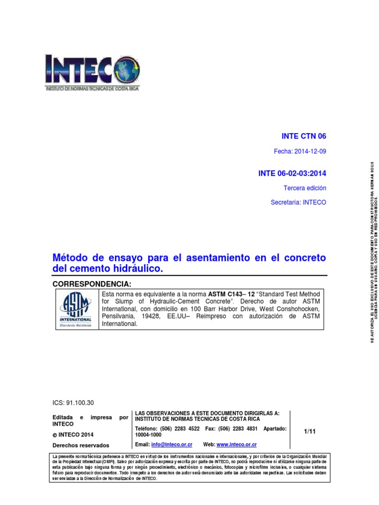 INTE 06-02-03-2014 M+®todo de Ensayo para El Asentamiento en El ...