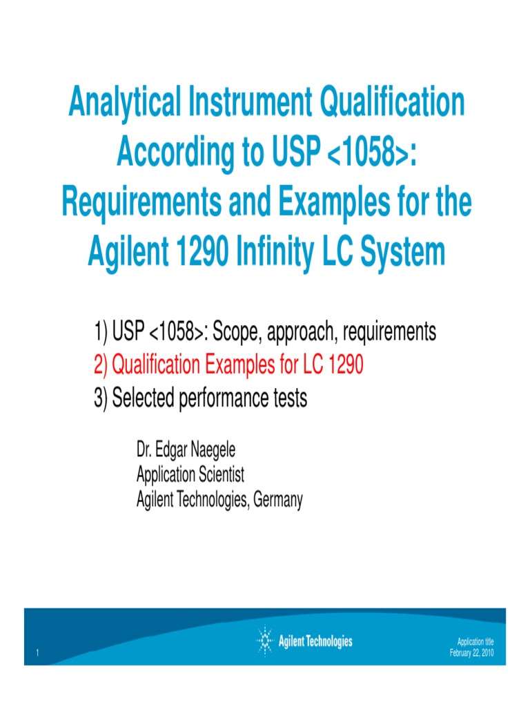 Analytical Instrument Qualification USP 1058 - LHEN Proposal | PDF | High Performance Liquid ...