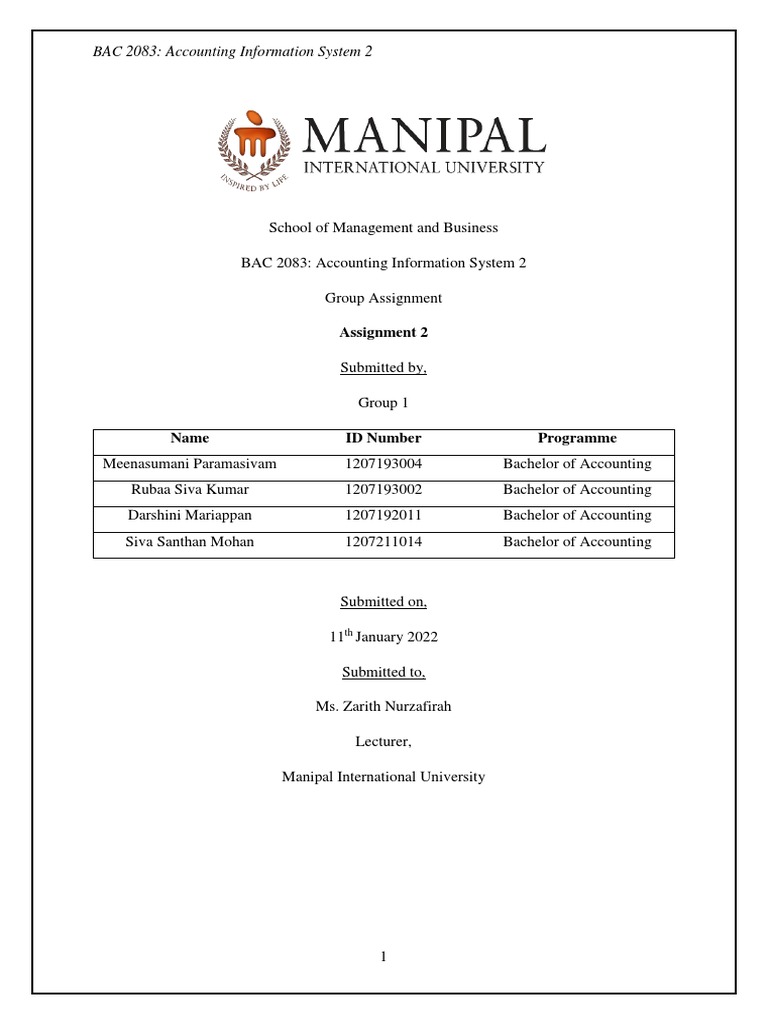 Assignment 2 Ais 2 Group 1 Pdf Critical Thinking Thought