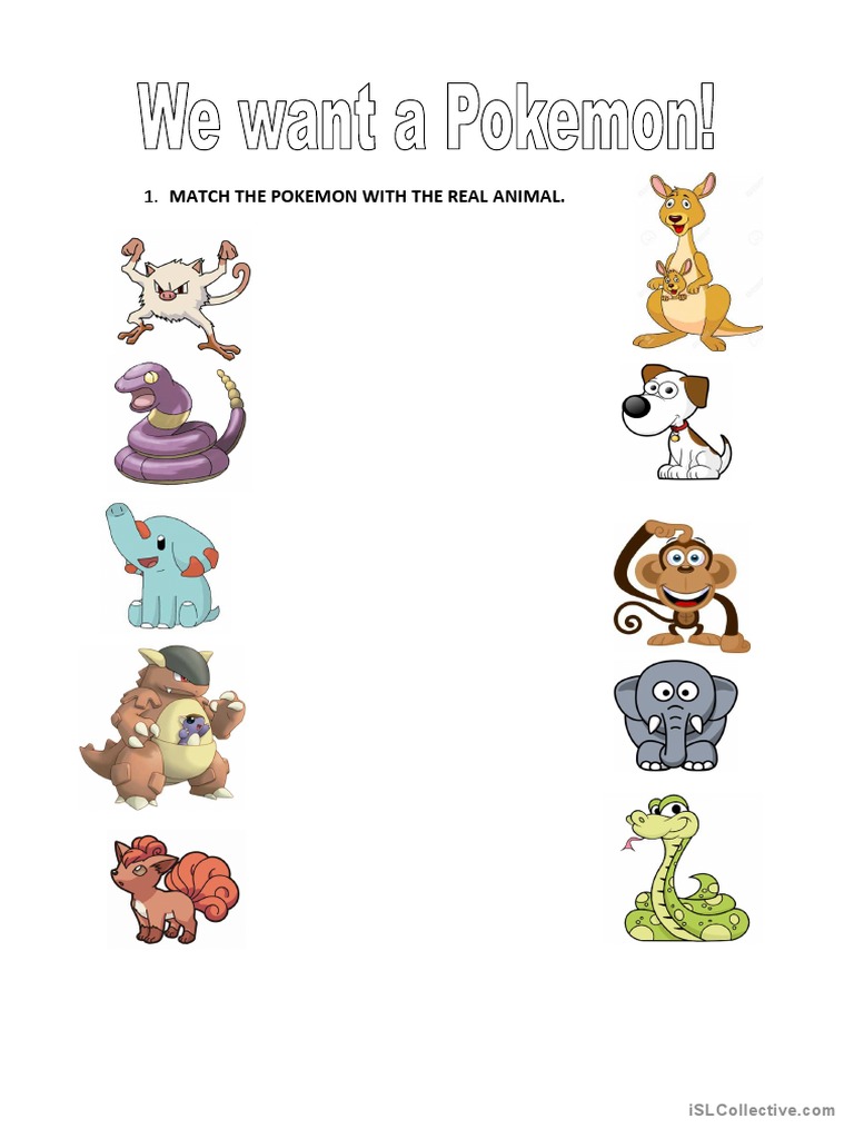 Match Pokemon to Real Animals | PDF