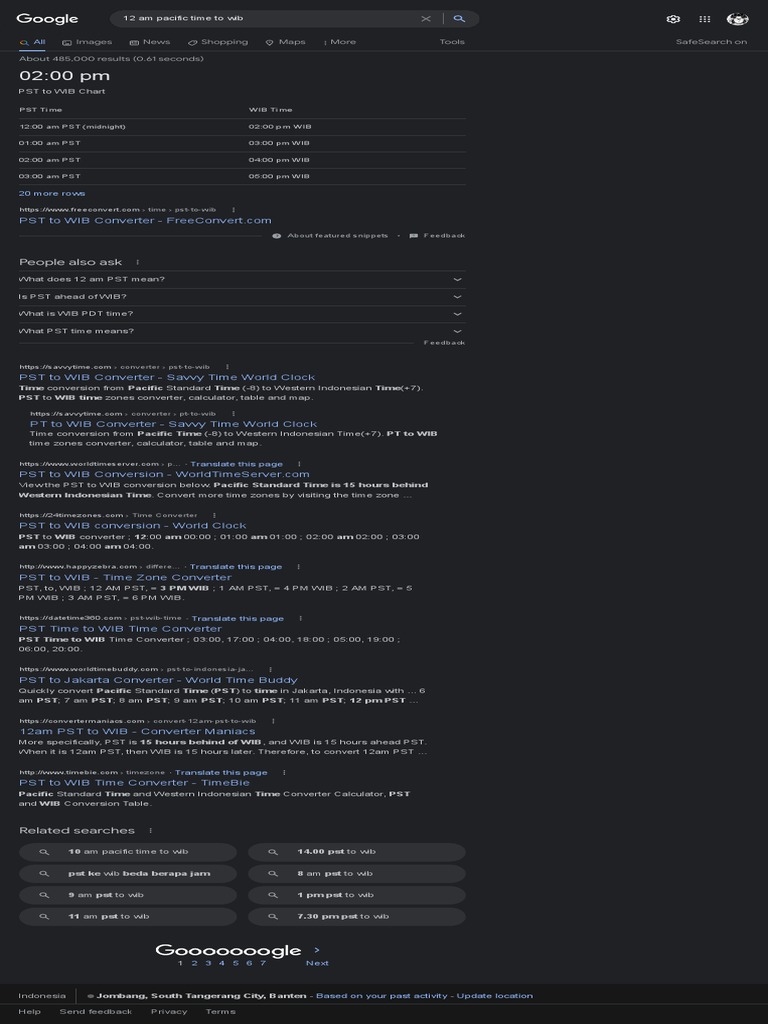 12 Am Pacific Time To Wib - Google Search | PDF | Indonesia | Geography